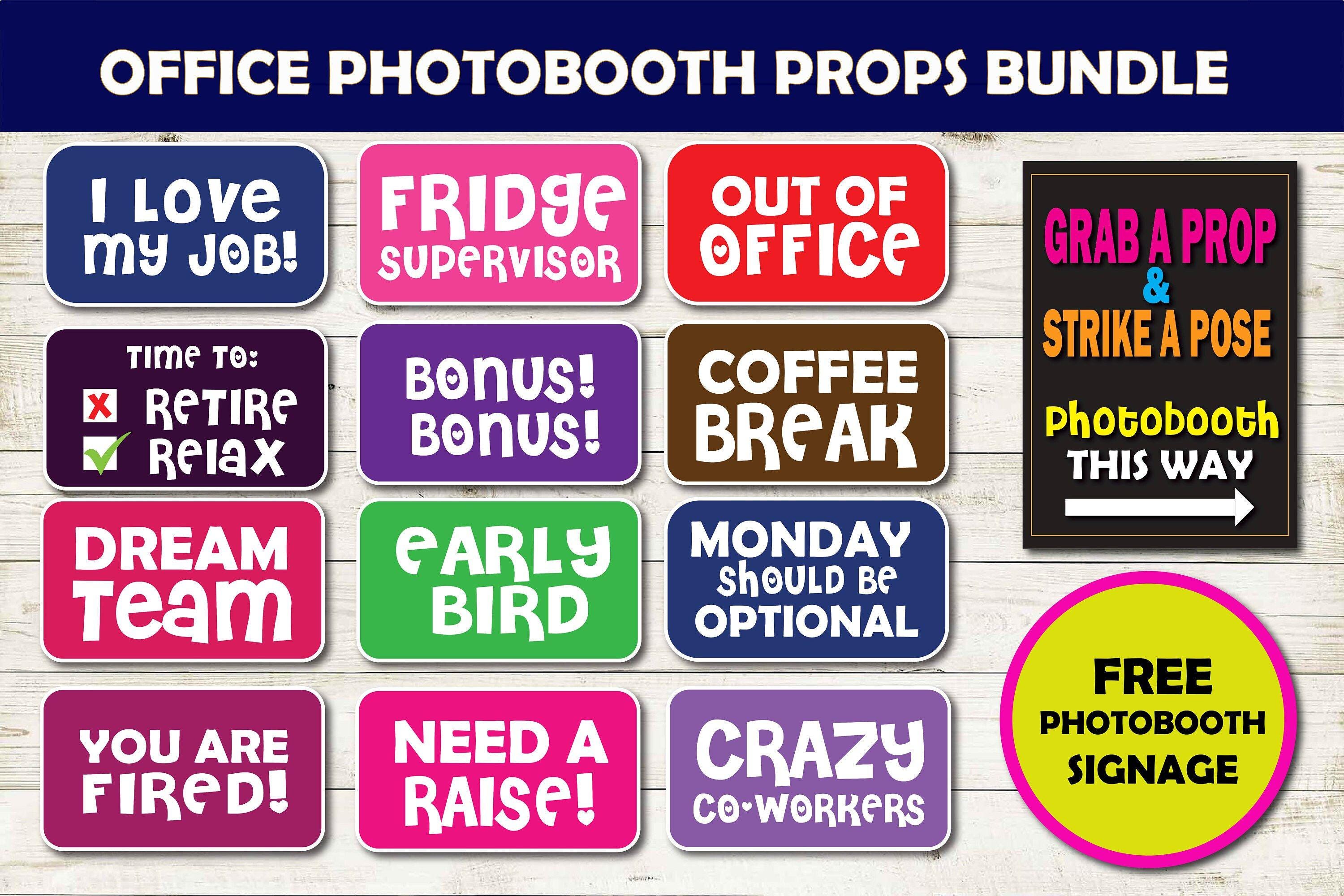 Office Party Photobooth Props Printables, Fun Team Activity - Funny ...