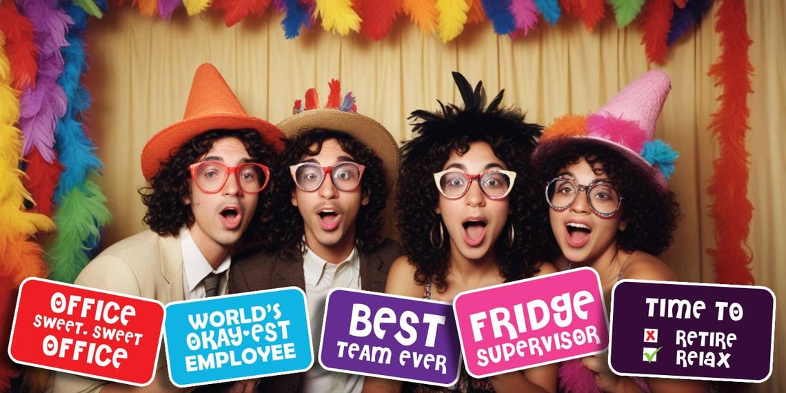 Office Party Photobooth Props Printables, Fun Team Activity - Funny ...