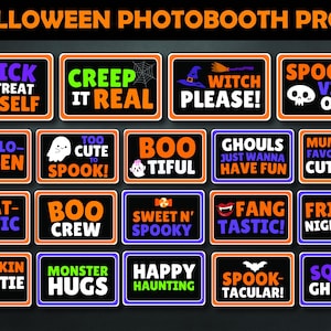 Spooky Halloween Photo Booth Props: Printable Party Decor (digital ...