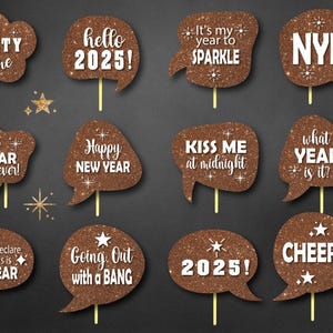 2025 New Year Photo Booth Props Mocha Mousse White - Etsy