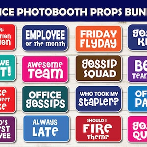 Office Party Photobooth Props Printables, Fun Team Activity - Funny ...
