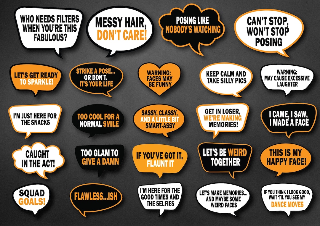 Funny Party Photo Booth Props: Adult Team Activity (digital Download ...