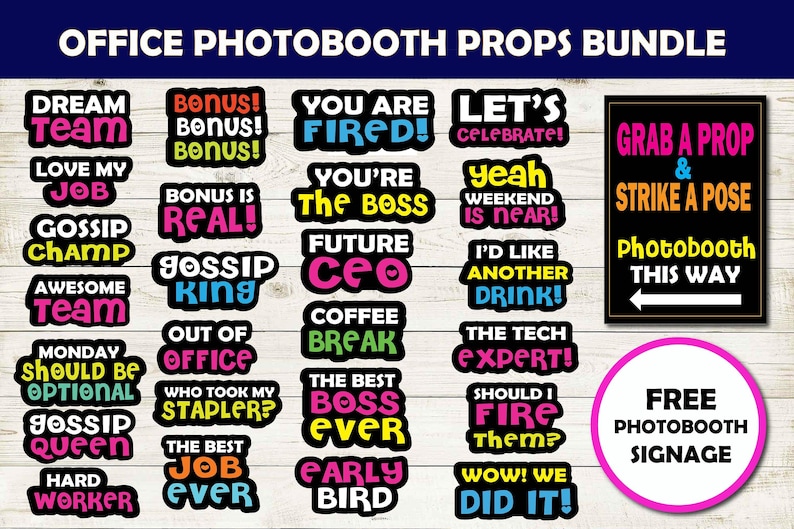 Office Christmas Party Photobooth Props: Fun Team Activity (digital ...