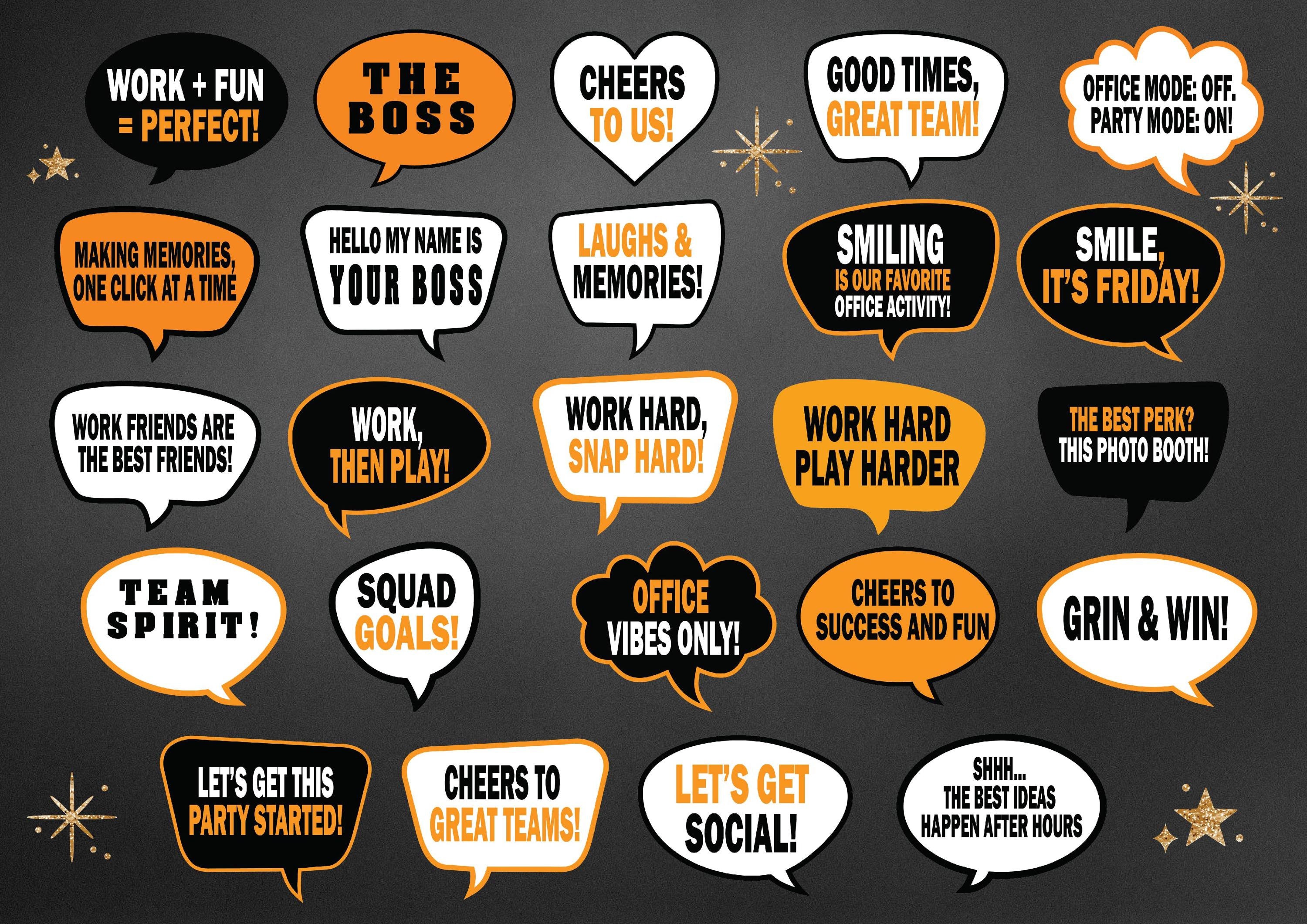 Office Party Photobooth Props Printables, Fun Team Activity - Funny ...