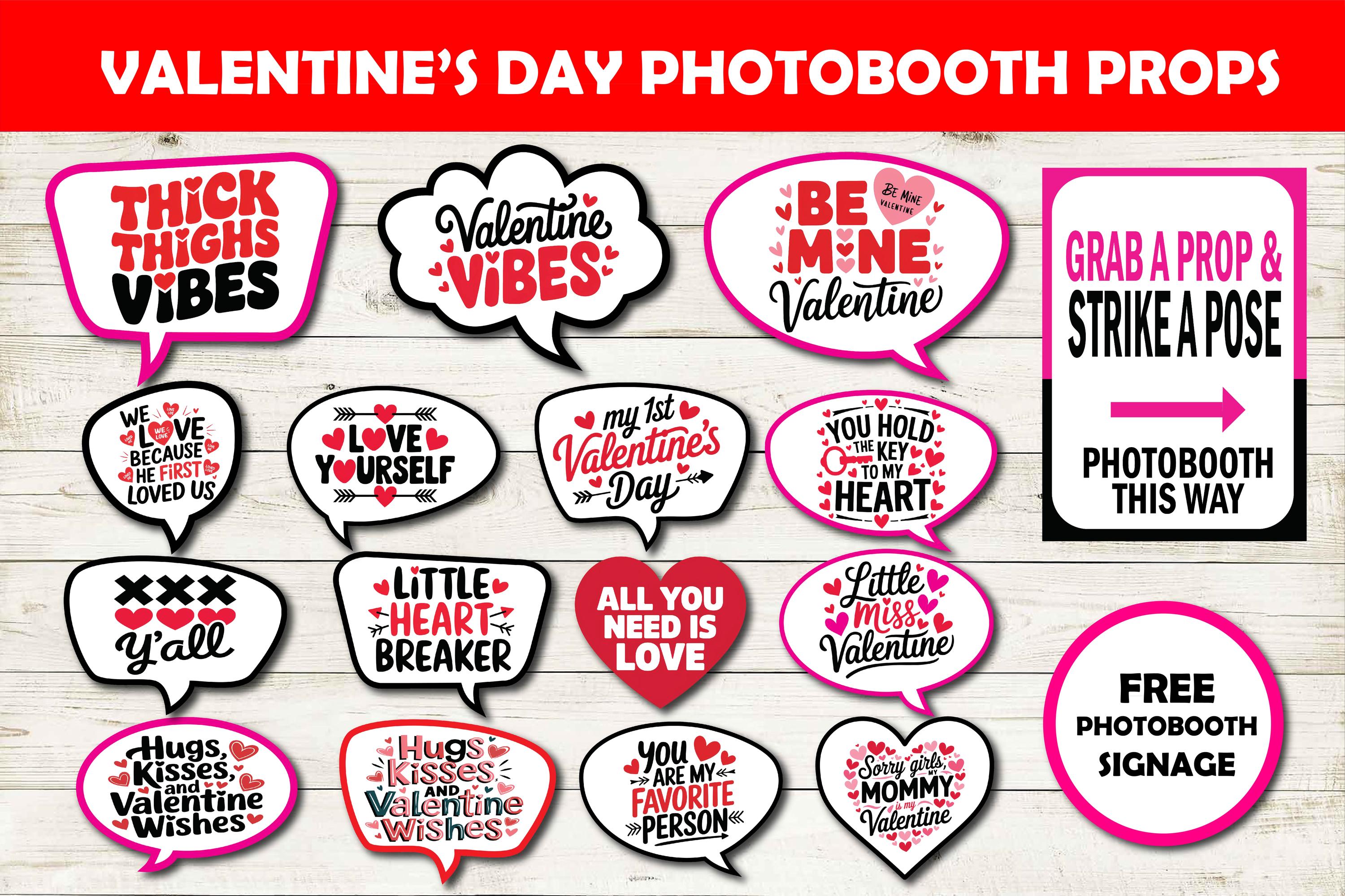 Valentine's Party Photo Booth - Valentine's Day Printable Photo Booth ...