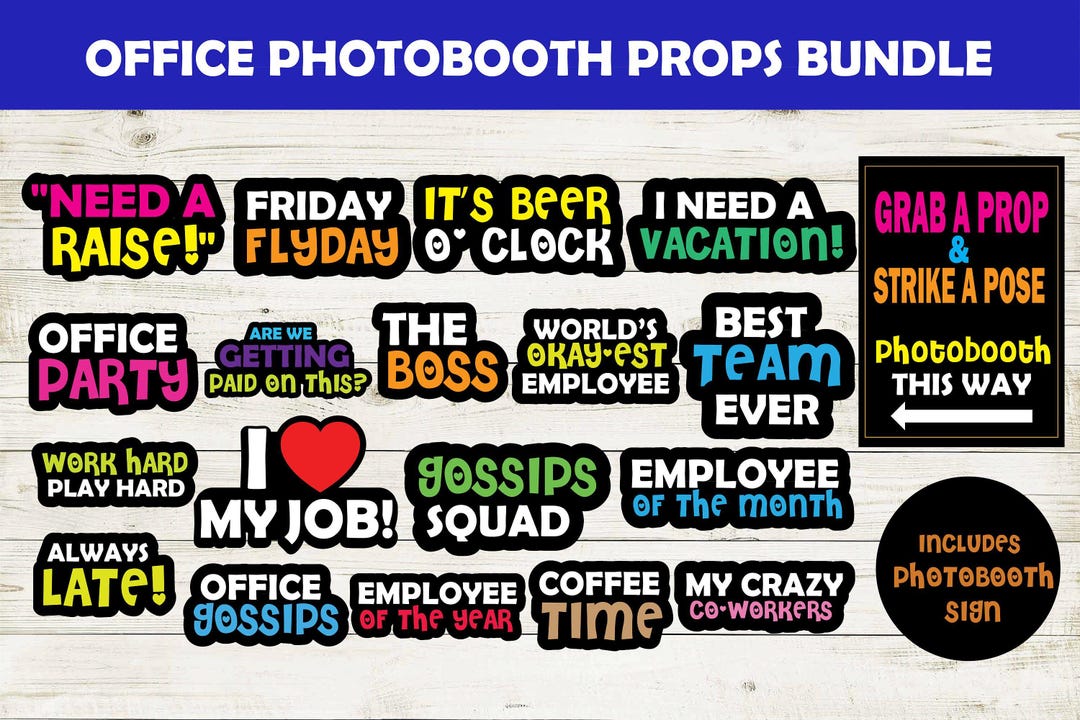 Office Party Photobooth Props: Fun Team Activity (digital Download) - Etsy