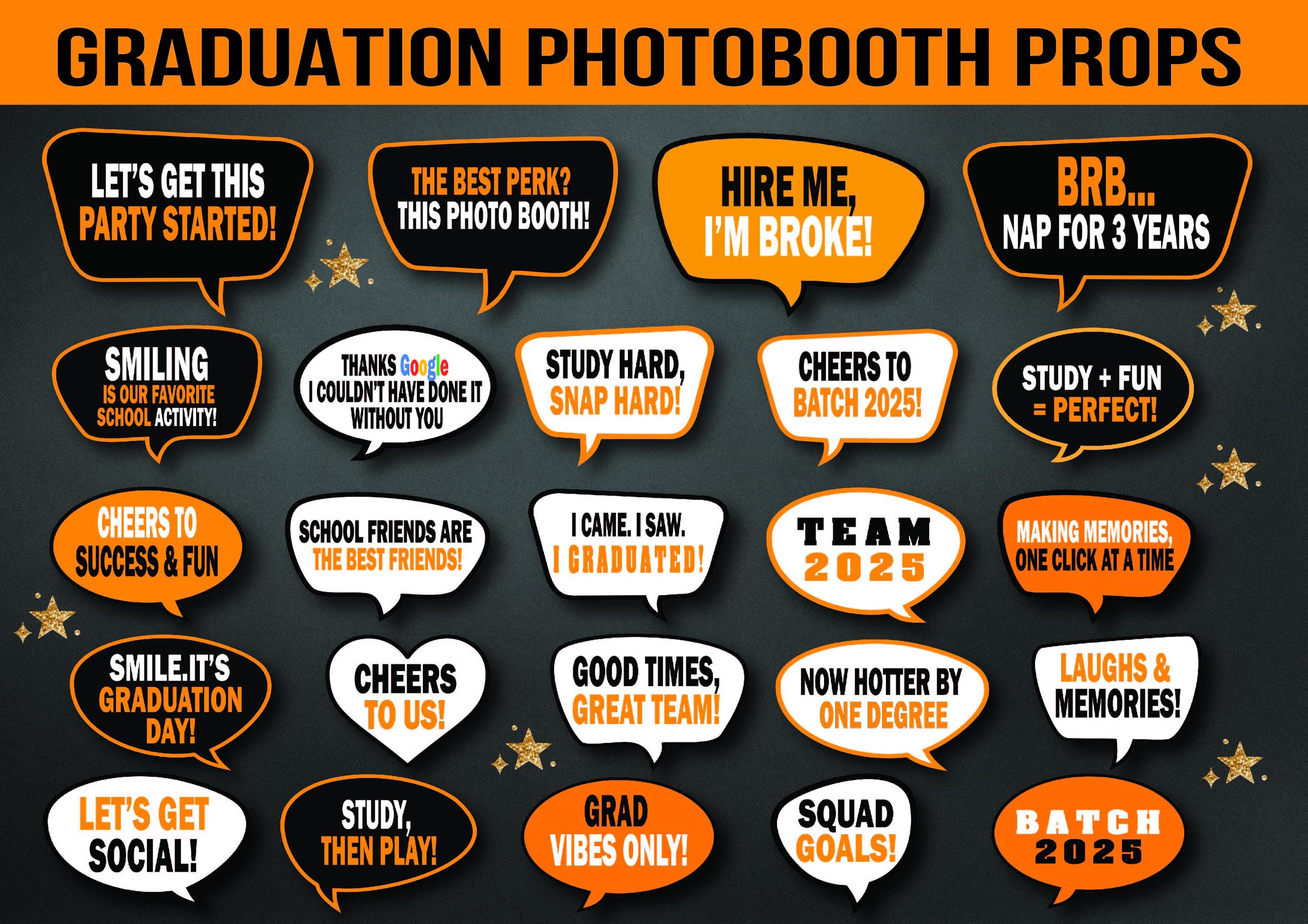 2025 Graduation Party Decorations, 2025 Graduation Props Printable ...