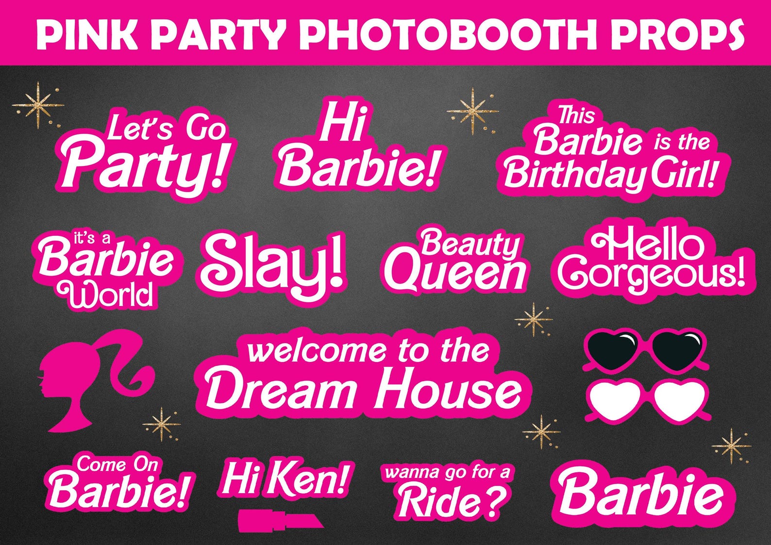 Birthday Photo Booth Prop Printables, Happy Birthday Party Props ...
