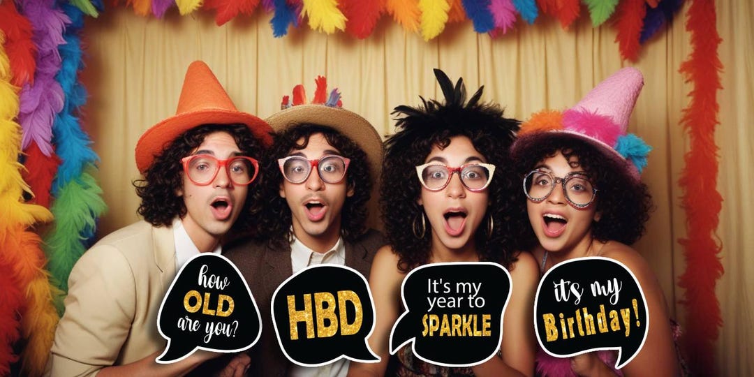 Birthday Photo Booth Prop Printables, Happy Birthday Party Props ...