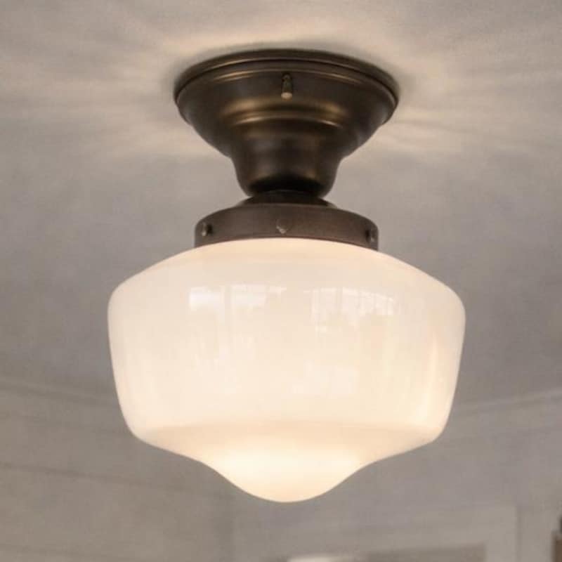 Opal Glass Semi Flush - Etsy