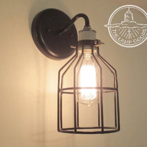 Industrial Wall LIGHT SCONCE With Edison Bulb - Etsy