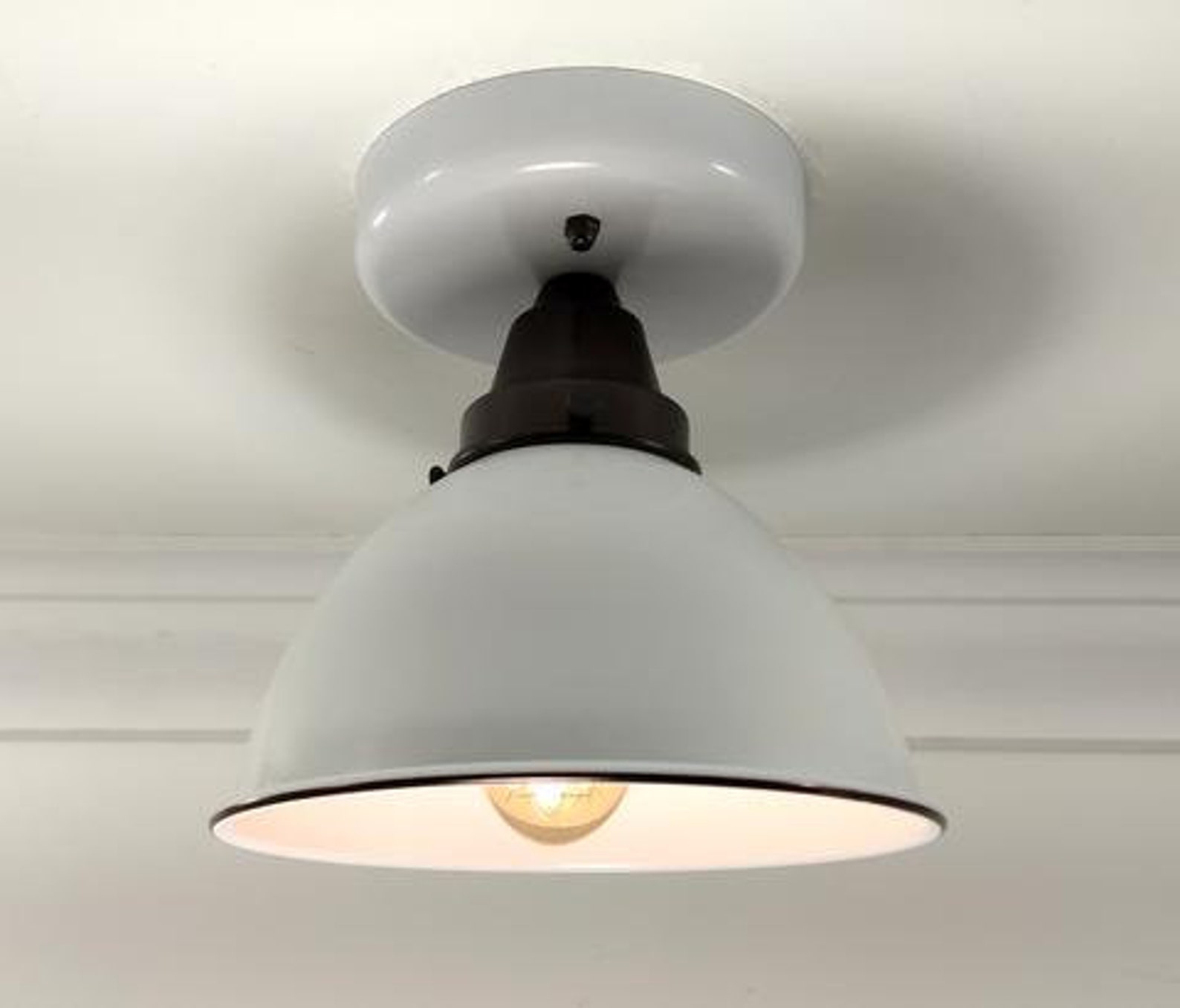 White Ceiling Light Enamel Modern Farmhouse Kitchen Laundry - Etsy