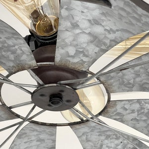 Farmhouse Galvanized Windmill Ceiling Light 16"-semi Flush Mount ...