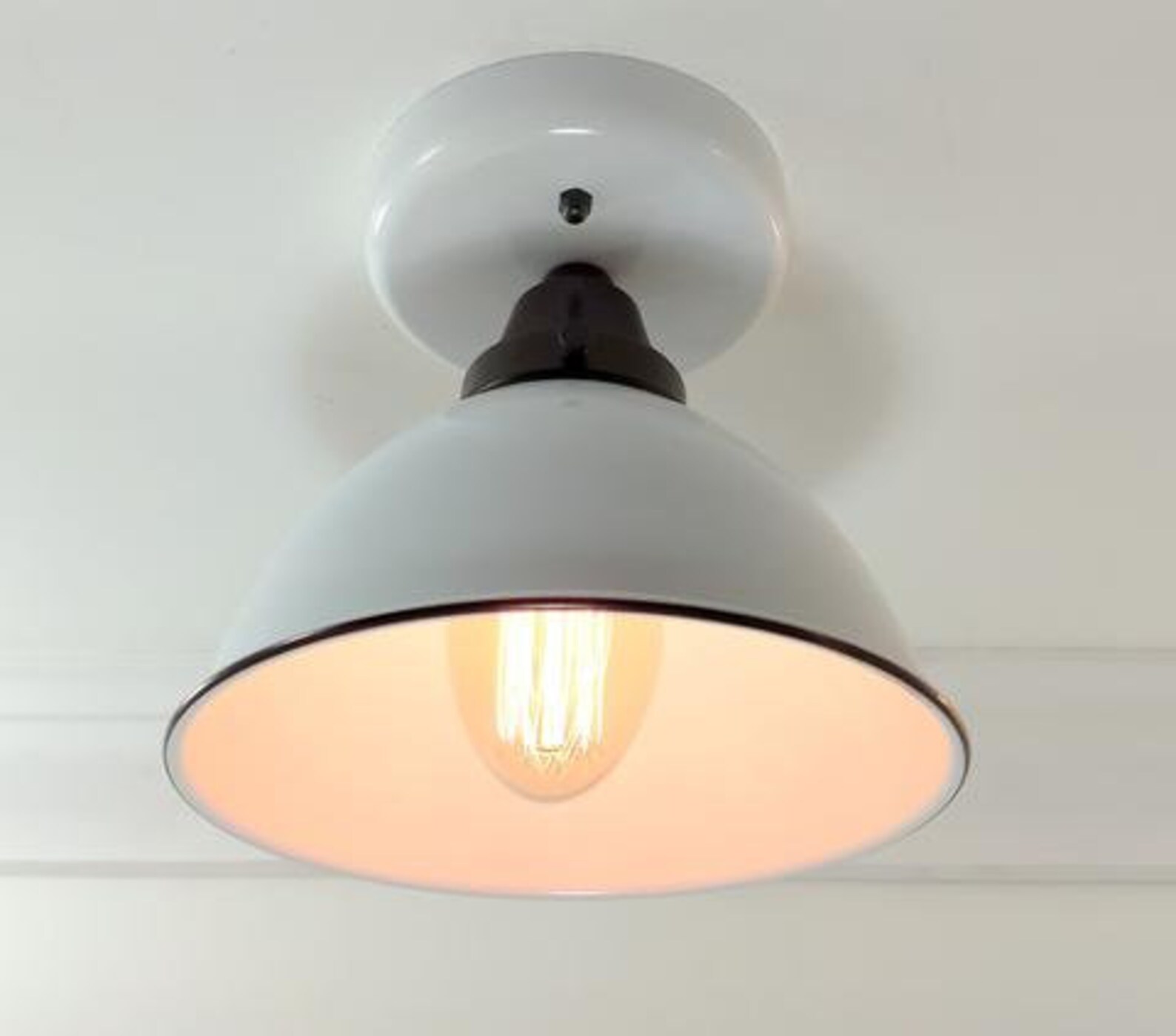 White Ceiling Light Enamel Modern Farmhouse Kitchen Laundry - Etsy