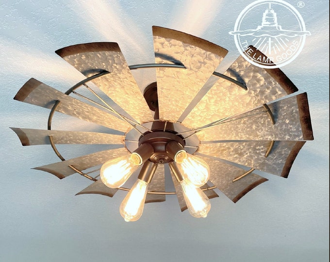 Charcoal Farmhouse 16" Windmill Ceiling Light- Lighting Fixture ...