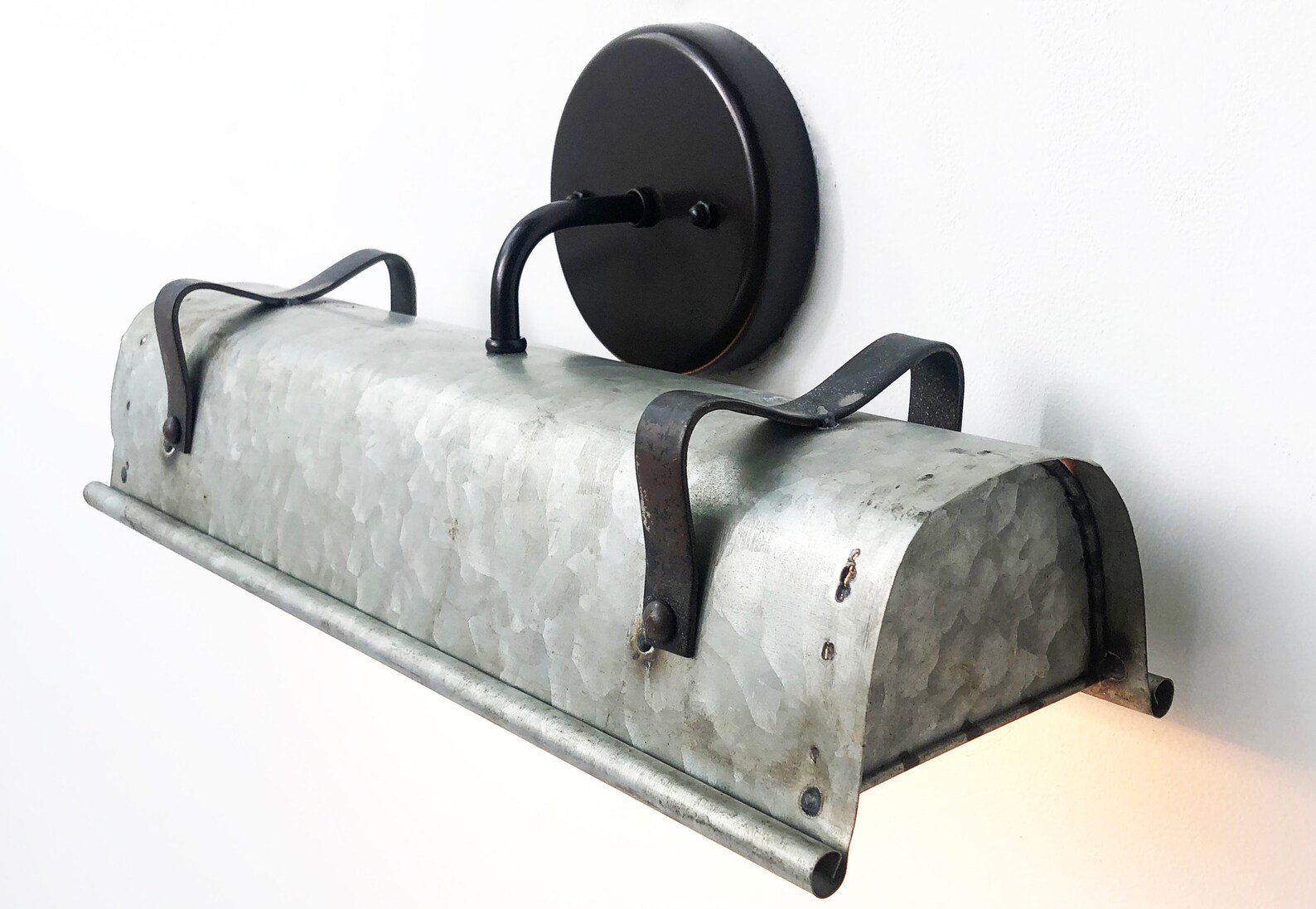 Galvanized Metal Wall Vanity Light Farmhouse Bathroom Light Fixtures ...
