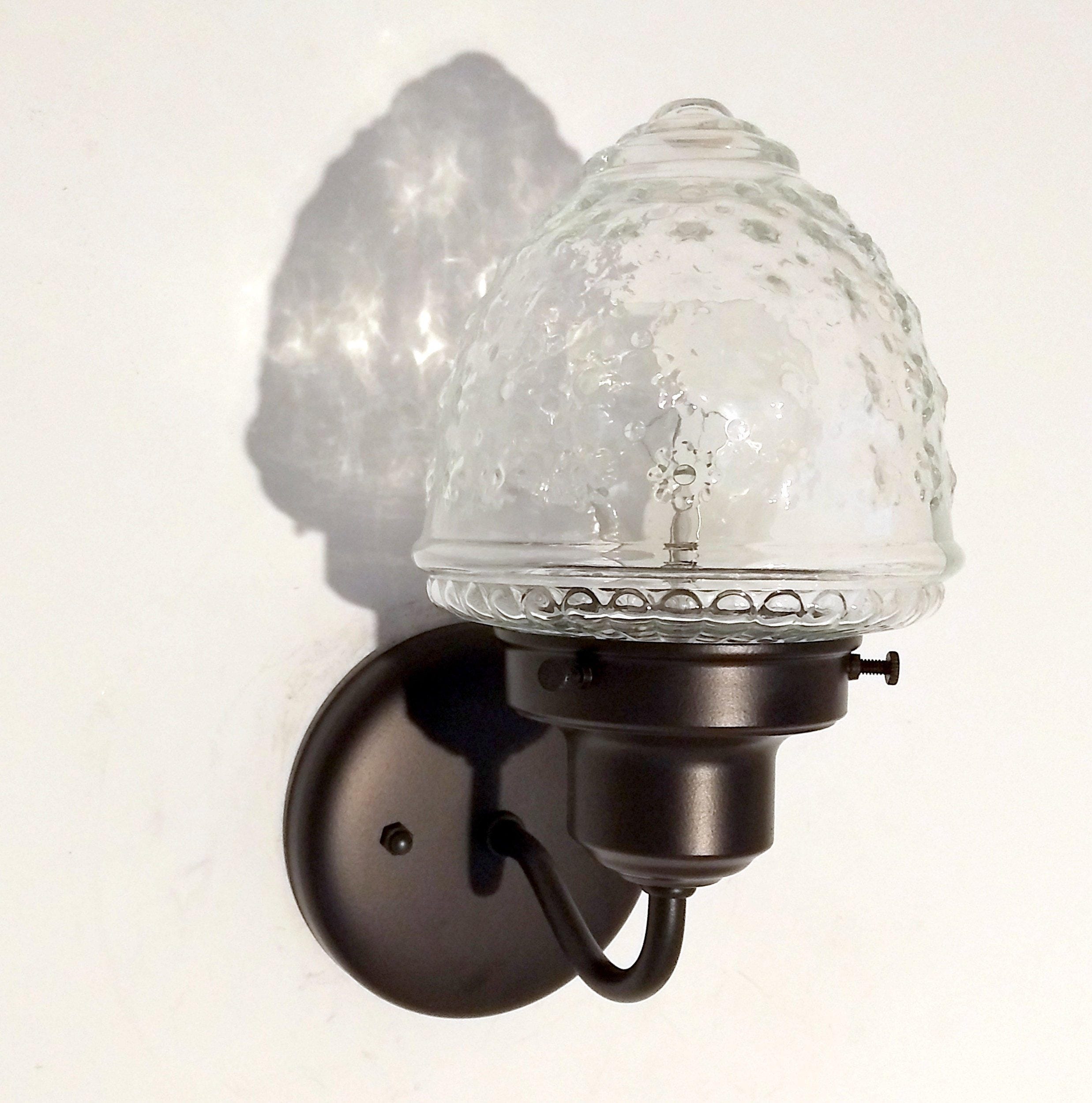Glass Torch WALL SCONCE Light Fixture Antique Acorn Flush - Etsy