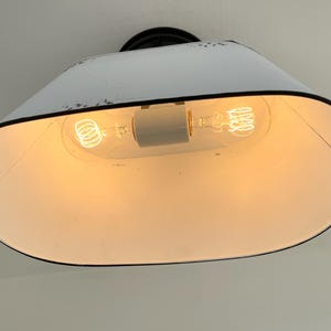 Farmhouse White Distressed Oval Duo Ceiling Light Fixture-metal Loft ...