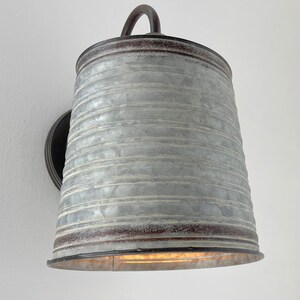 Corrugated Rustic Barn Metal Farmhouse Wall Light Fixture Bathroom ...