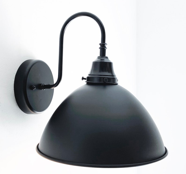 Large Black Wall SCONCE Modern Farmhouse Lighting Enamel - Etsy