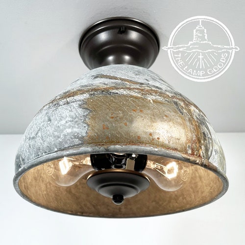 Rustic Galvanized Ceiling Light Fixture Farmhouse Lighting - Etsy