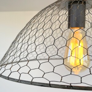CHICKEN WIRE Farmhouse Ceiling Light- Flush Mount Rustic Lighting ...