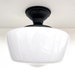 Large Schoolhouse Milk Glass Light Fixture Machias -ceiling Lighting ...