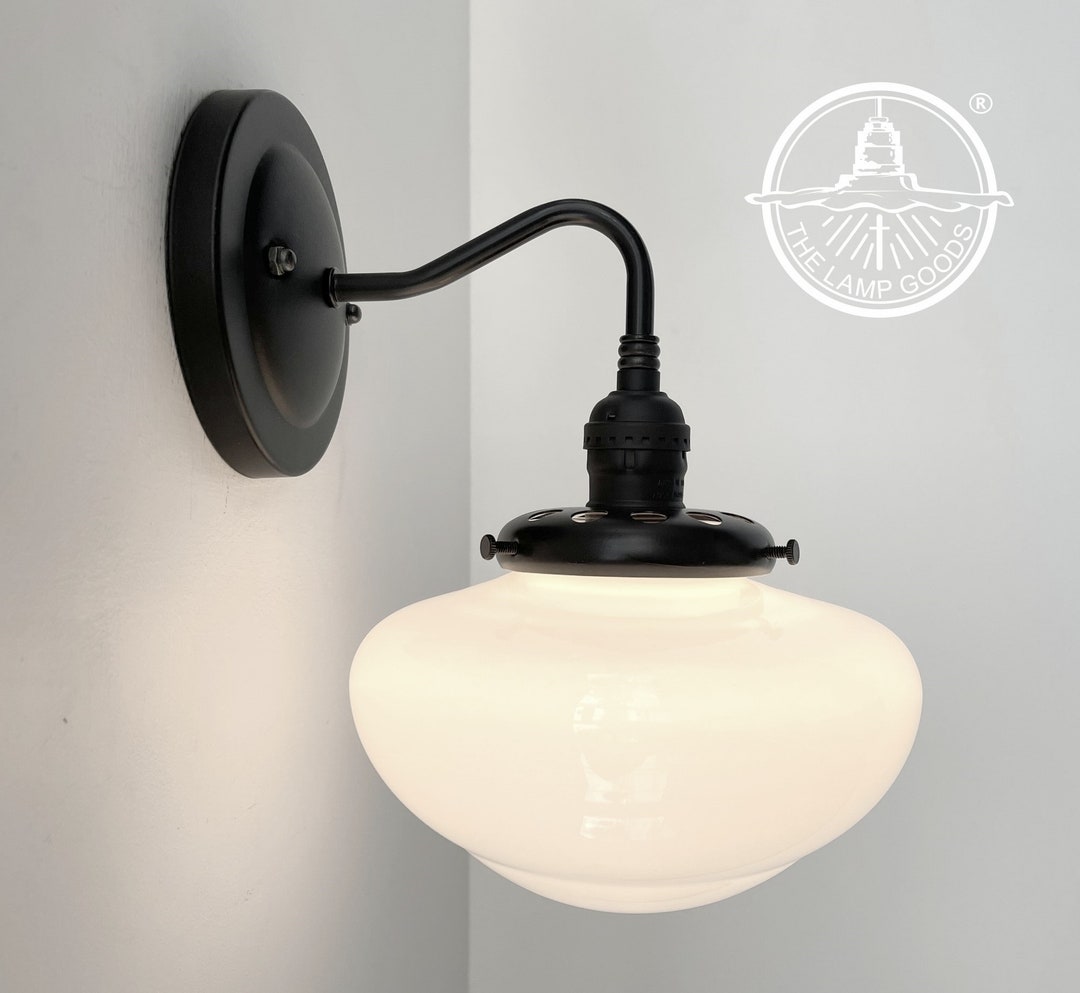 Antique Milk Glass Wall Sconce Light Double Dome Lighting Etsy