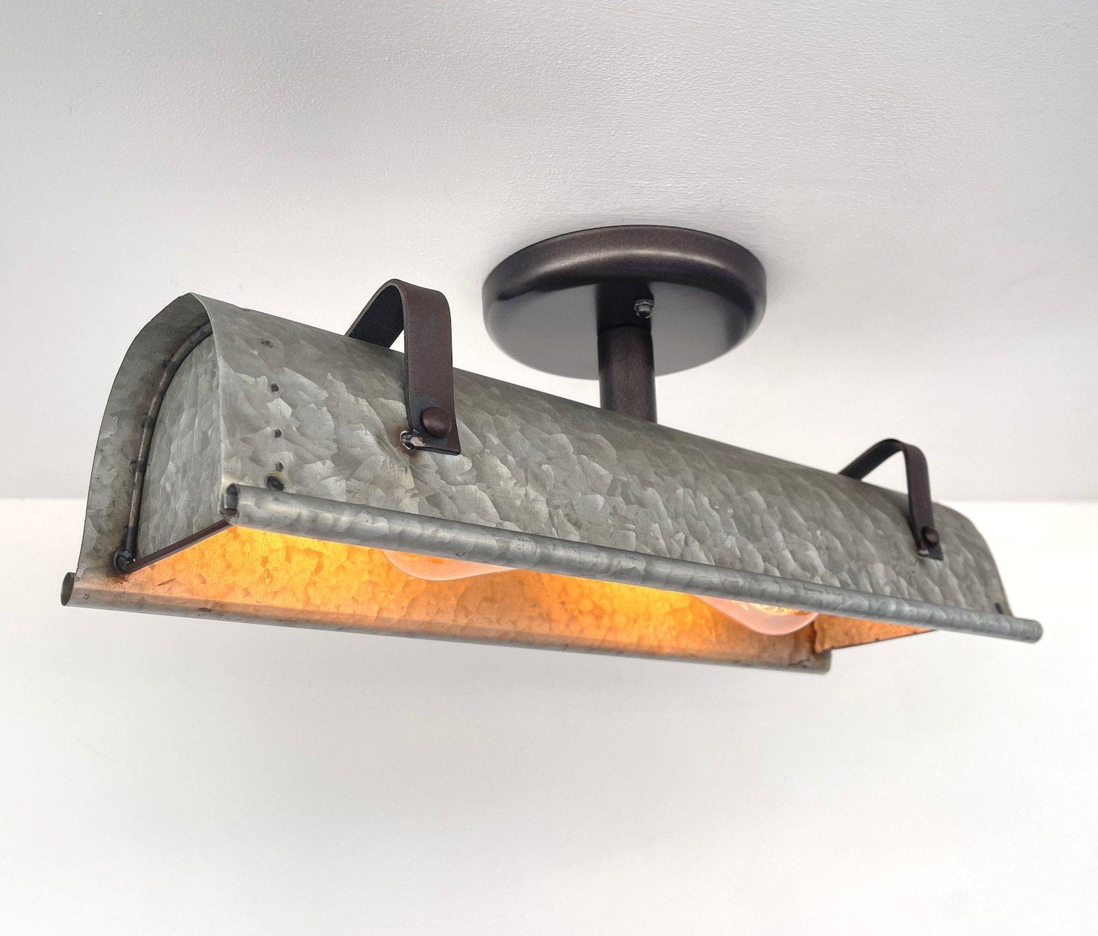 Rustic Galvanized Ceiling Light Fixture Farmhouse Lighting - Etsy