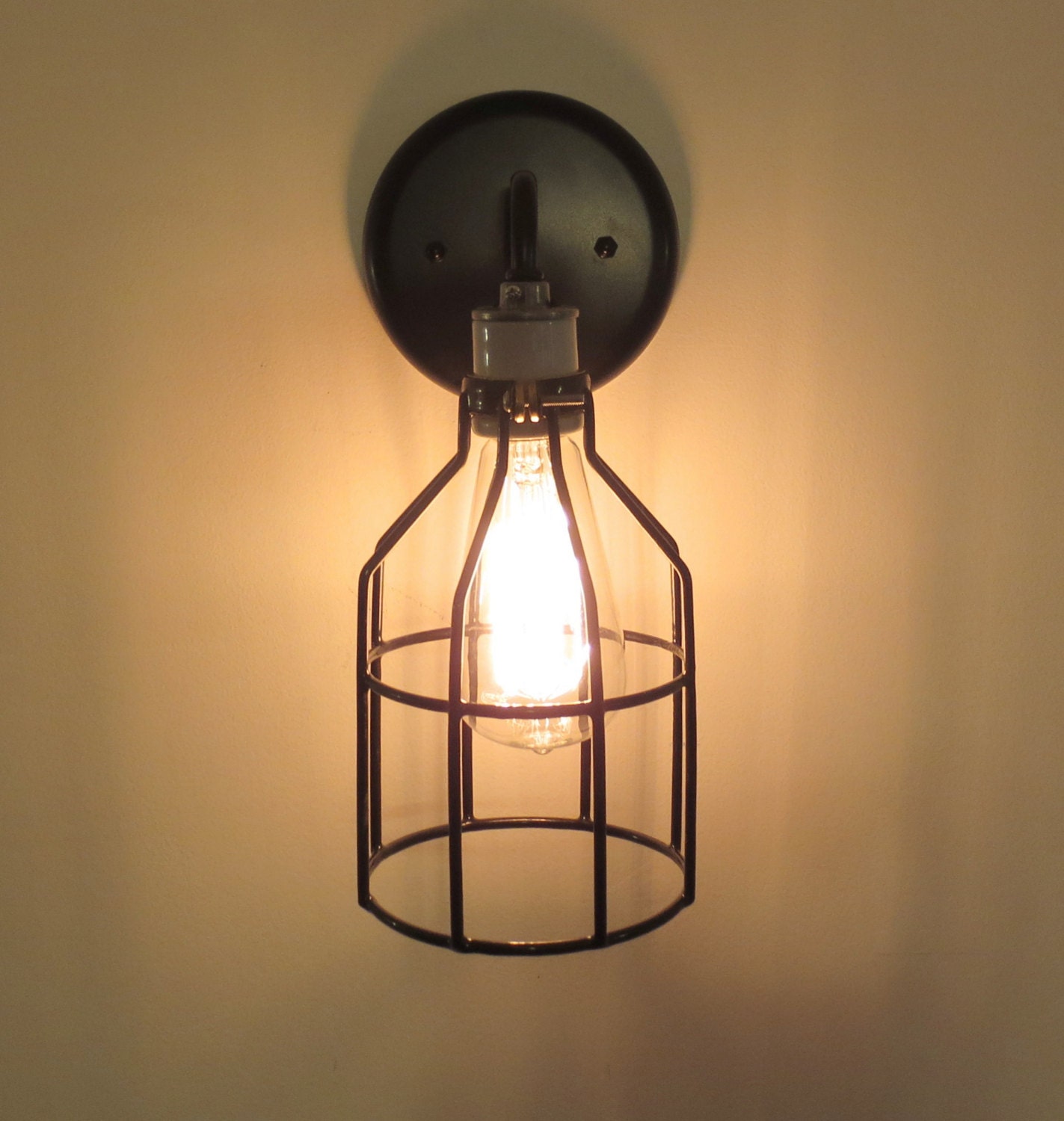 Industrial Wall LIGHT SCONCE With Edison Bulb - Etsy
