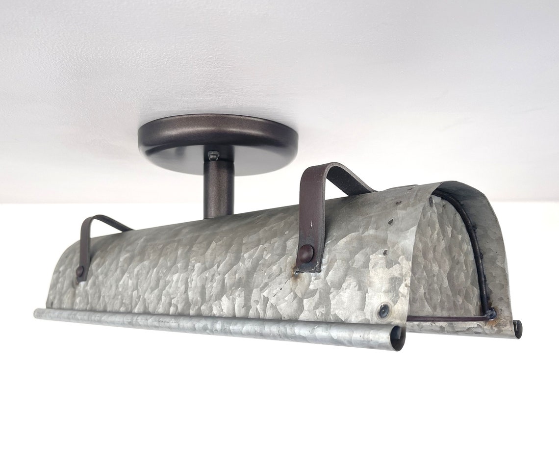 Rustic Galvanized Ceiling Light Fixture Farmhouse Lighting - Etsy