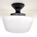 Large Schoolhouse Milk Glass Light Fixture Machias -ceiling Lighting ...