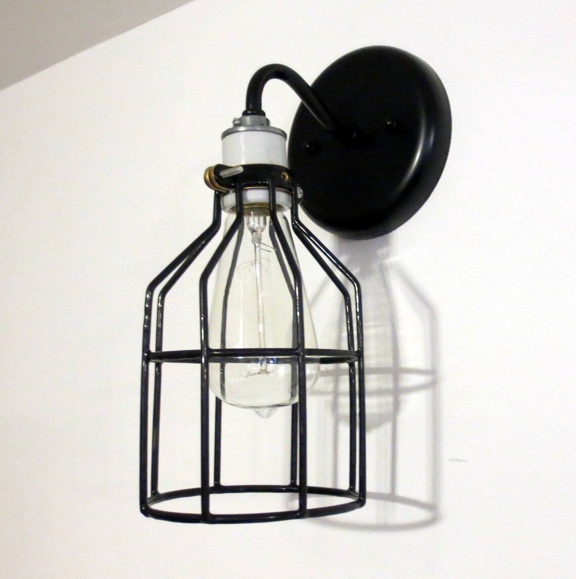 Industrial Wall LIGHT SCONCE With Edison Bulb - Etsy