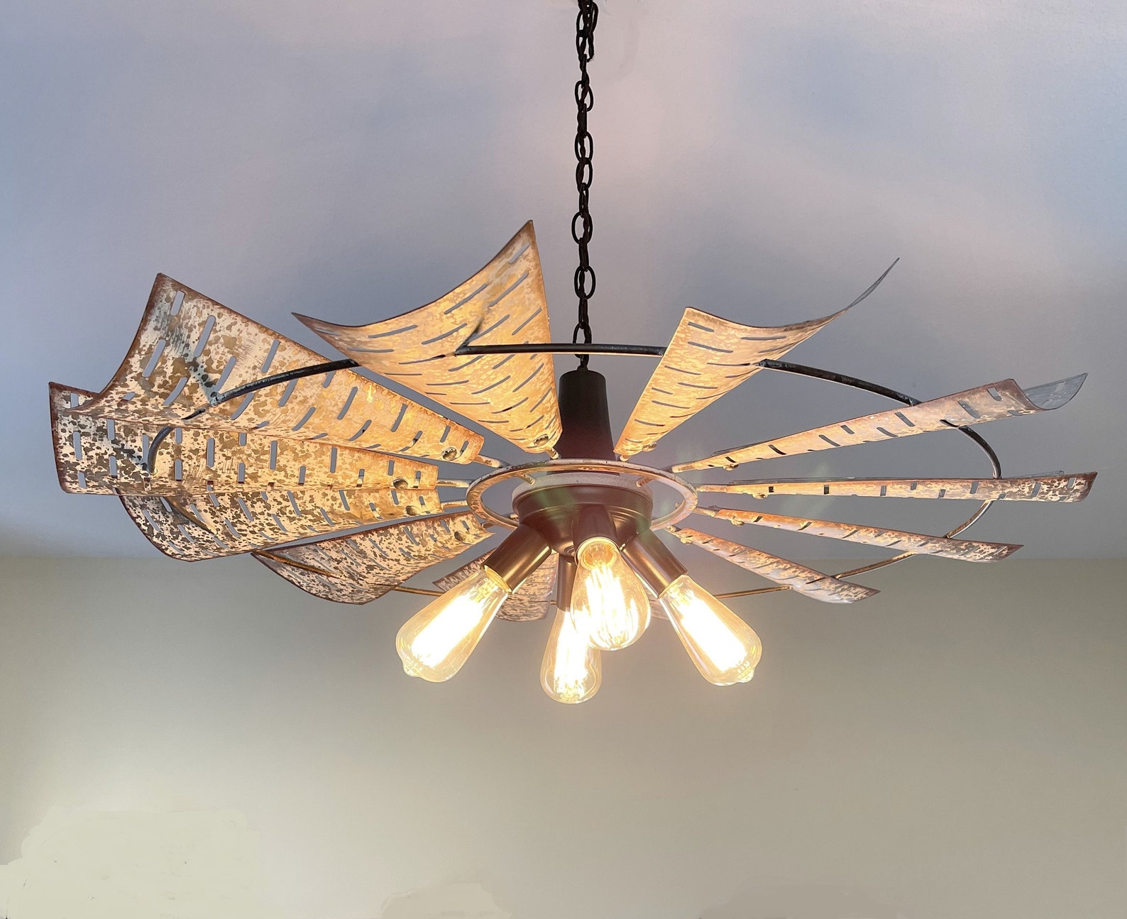 Windmill Chandelier Lighting Fixture Original Farmhouse | Etsy