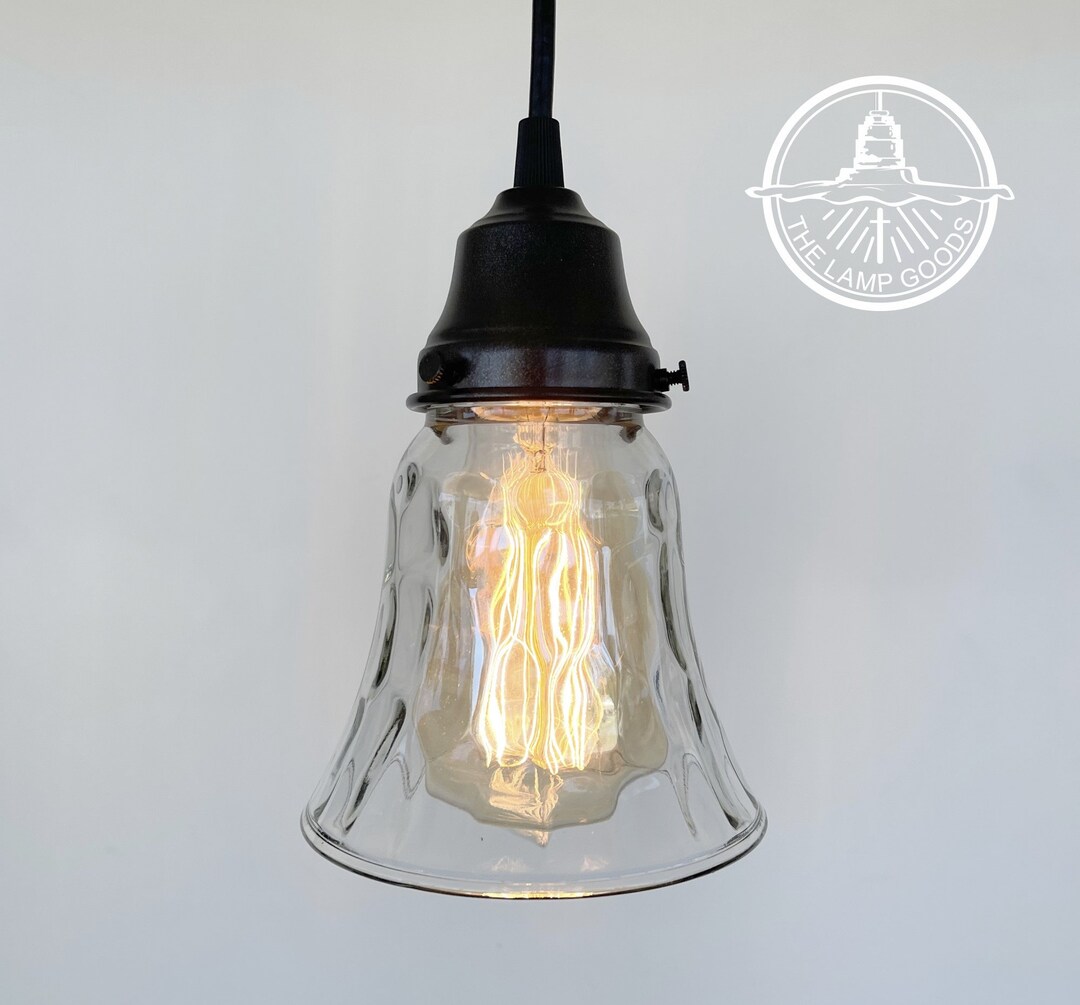 Pebble Vintage Glass Hanging Pendant- Antique Textured Glass for ...