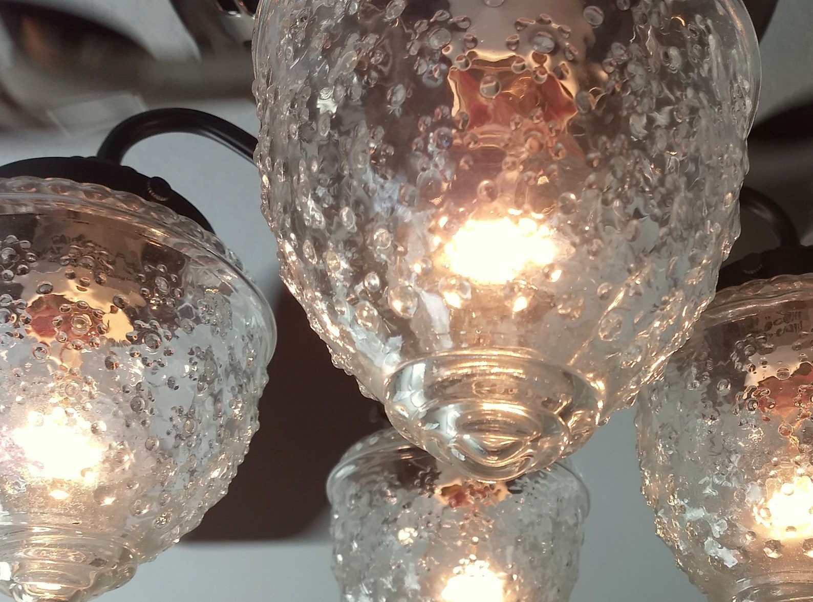 Ceiling Fan Light Kit of Acorn Antique Glass Lighting - Chandelier Lamp ...