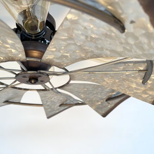 Farmhouse Galvanized Windmill Ceiling Light 16"-semi Flush Mount ...