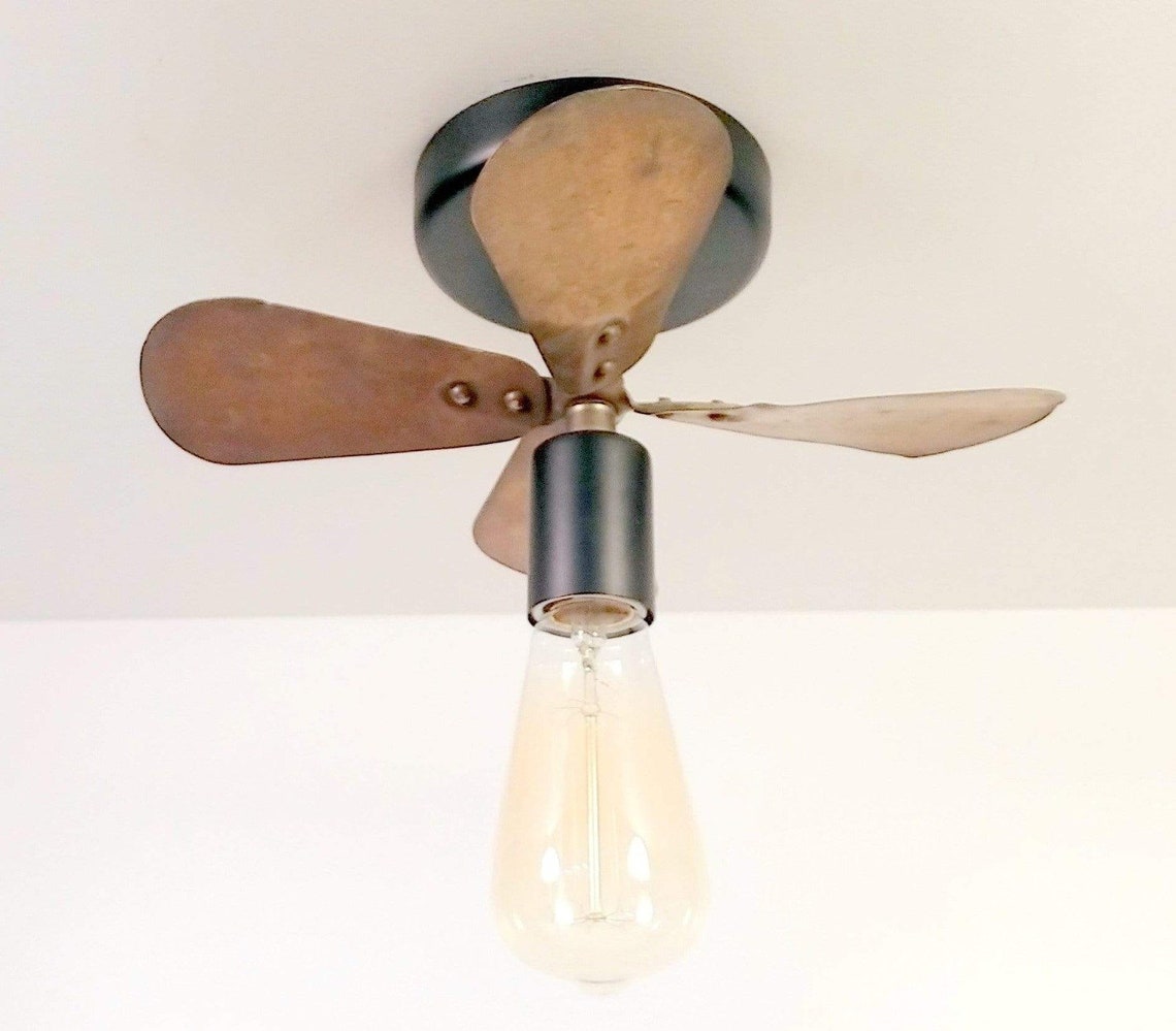 Vintage Brass Fan Blade Industrial Ceiling Light NOT a FAN - Etsy