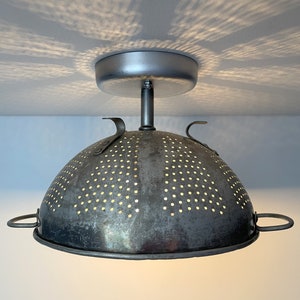 Vintage Large Colander Farmhouse Ceiling Lights country Antique Metal ...