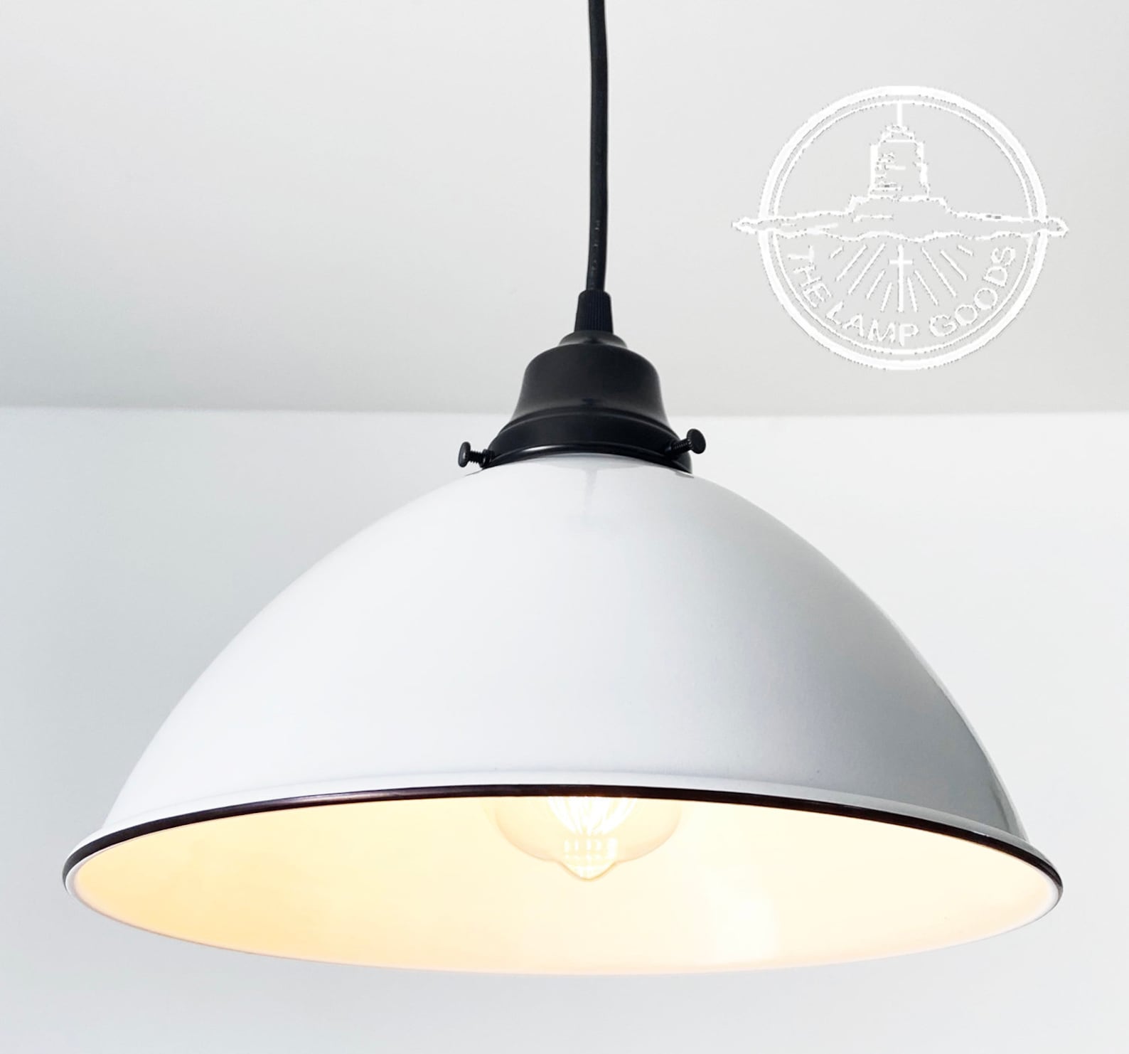 Modern Large White Enamel Farmhouse Pendant Light Kitchen - Etsy