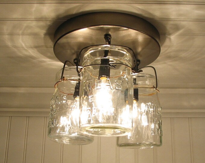 Vintage Canning Jar CEILING LIGHT Created NEW - Etsy