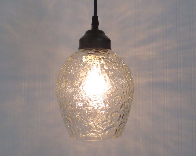 Diamond Park. Vintage Clear PENDANT Light - Etsy