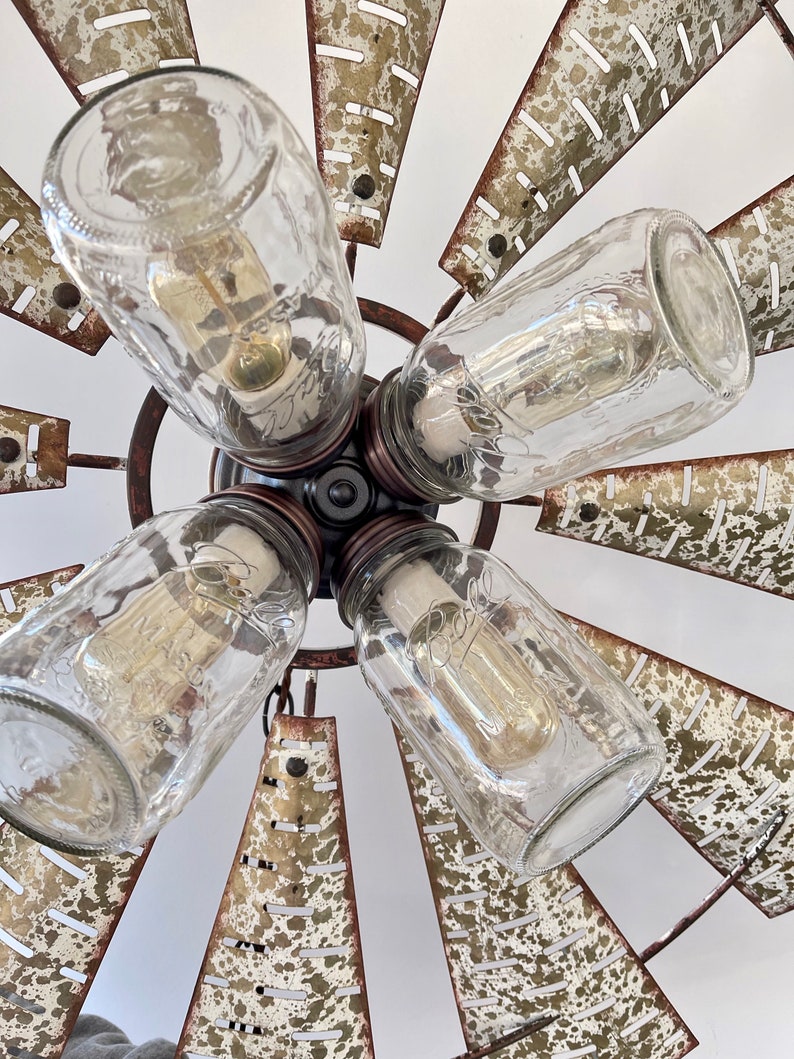 Windmill Chandelier Lighting Fixture Original Farmhouse - Etsy