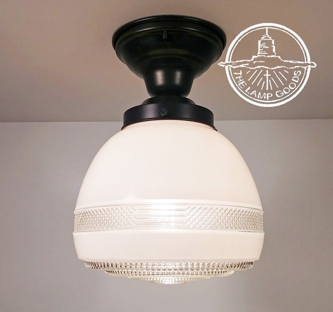 Glass Ceiling Light 1950's Retro Vintage Mid Century Glass -antique ...