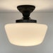 Large Schoolhouse Milk Glass Light Fixture Machias -ceiling Lighting ...