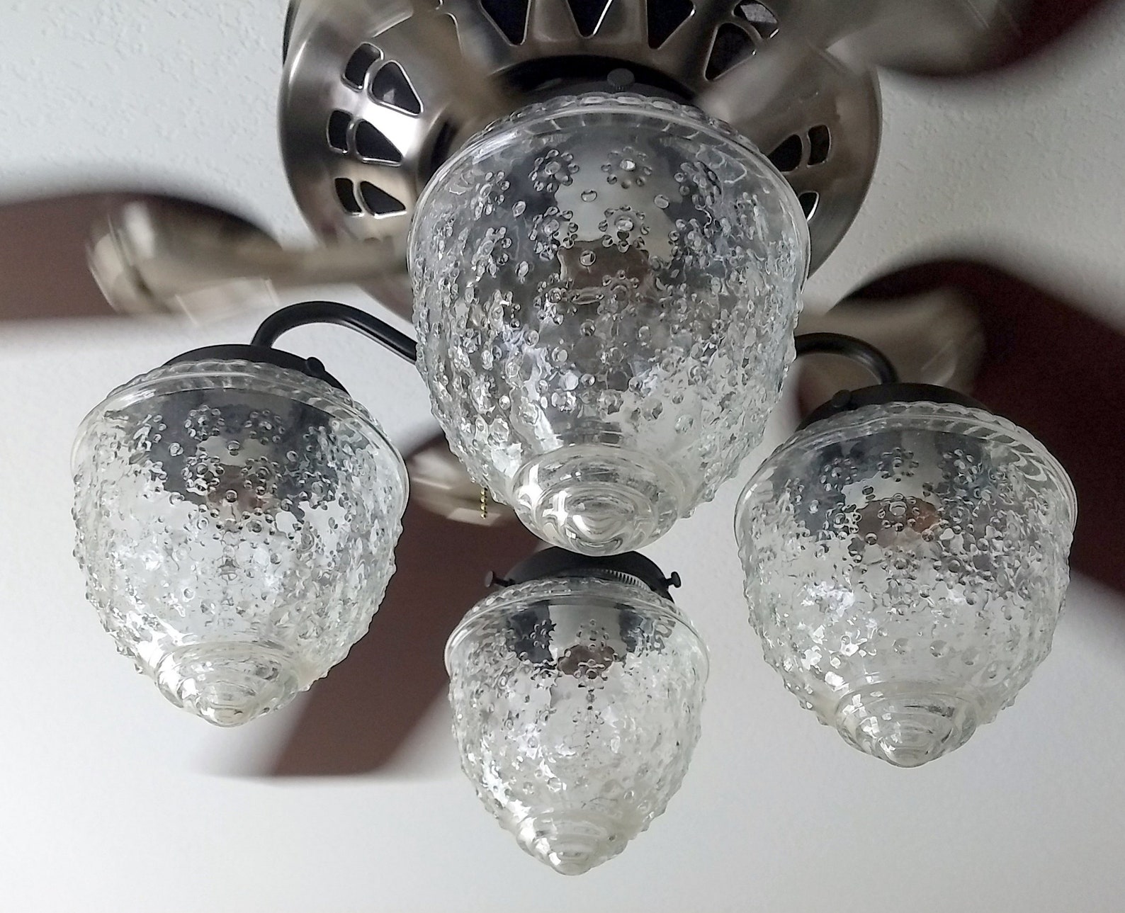Ceiling Fan Light Kit of Acorn Antique Glass Lighting - Chandelier Lamp ...