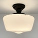 Large Schoolhouse Milk Glass Light Fixture Machias -ceiling Lighting ...