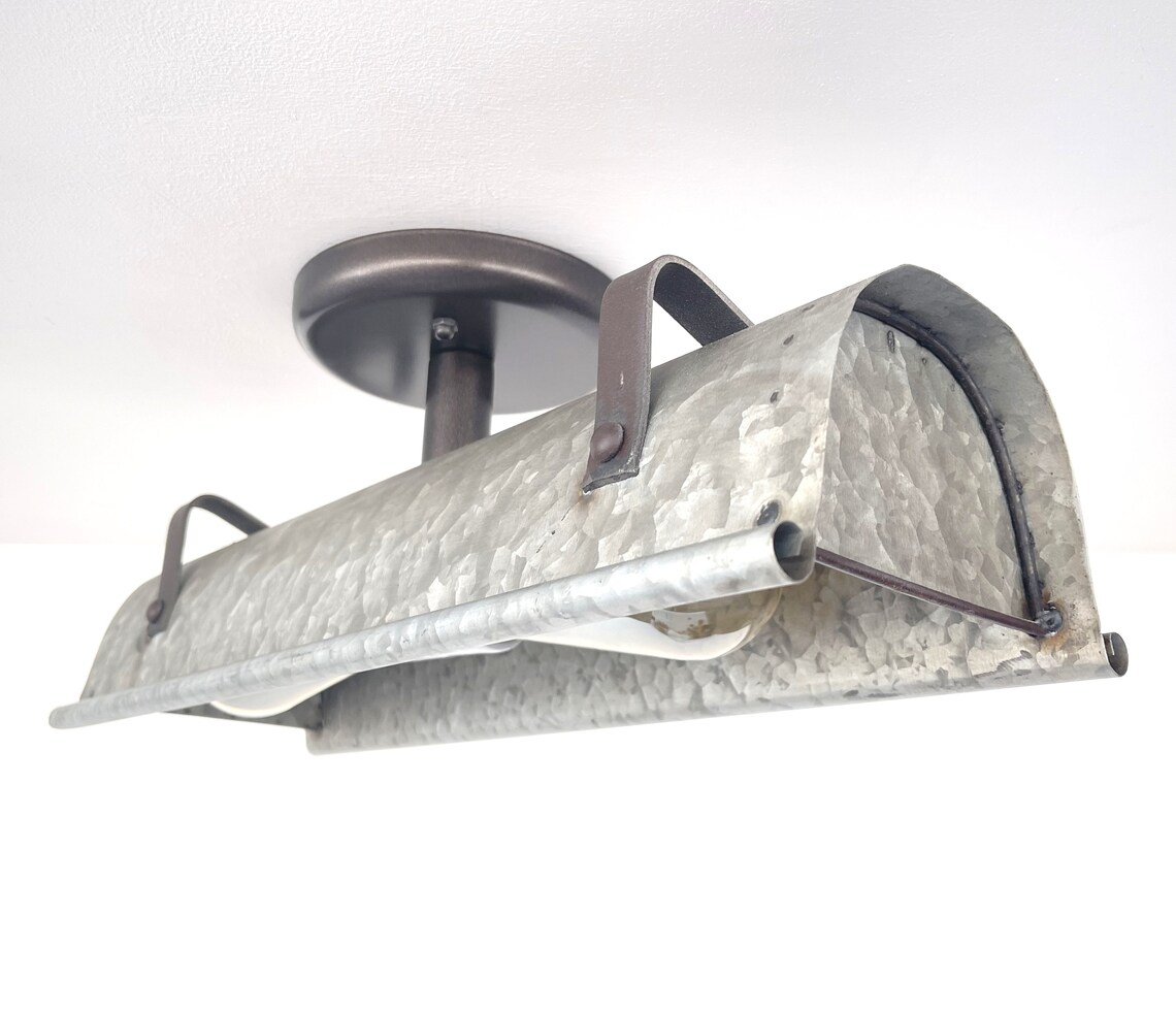 Rustic Galvanized Ceiling Light Fixture Farmhouse Lighting - Etsy