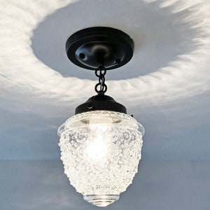 Acorn Antique Ceiling Light Fixture With Chain-vintage Glass Flush ...
