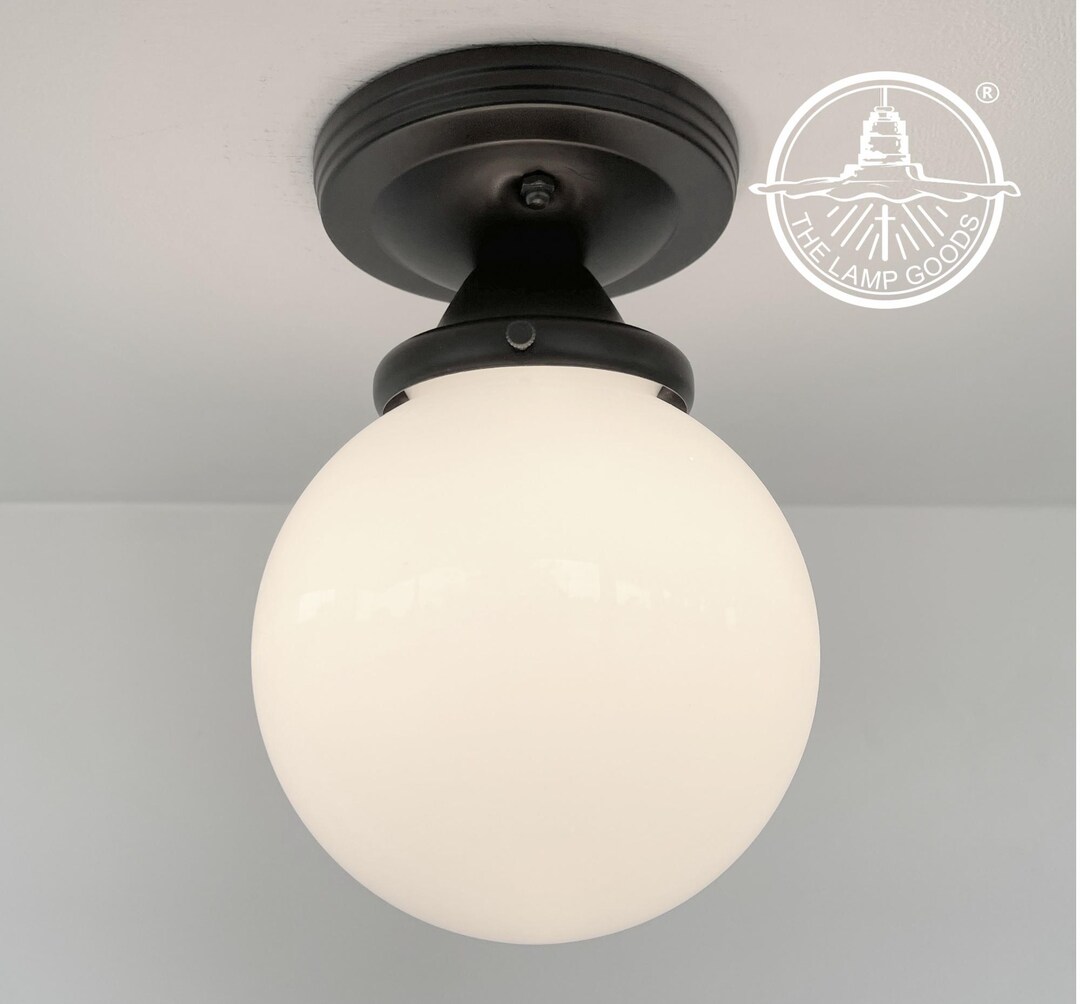 MODERN OPAL Globe Ceiling Light -contemporary Mid Century Flush Mount ...
